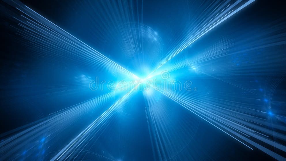 Blue Glowing Laser Light with Source Stock Illustration - Illustration ...
