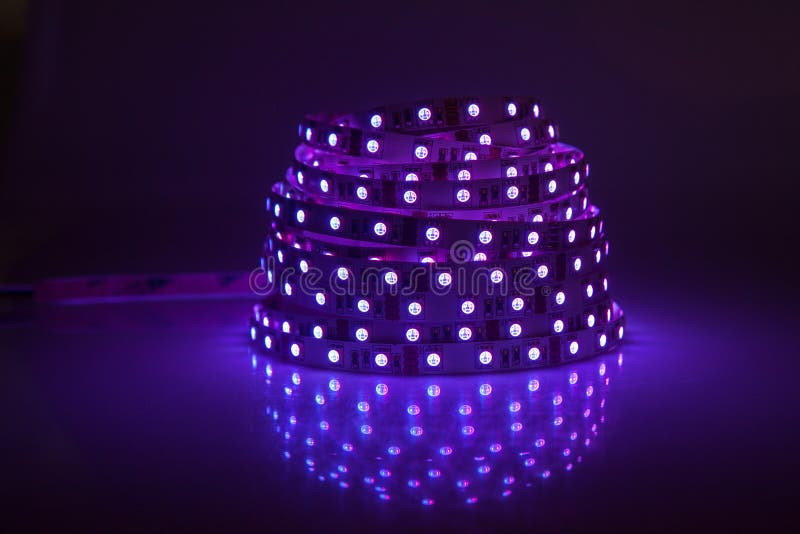 Blue glowing LED garland stock image. Image of garland - 42707507