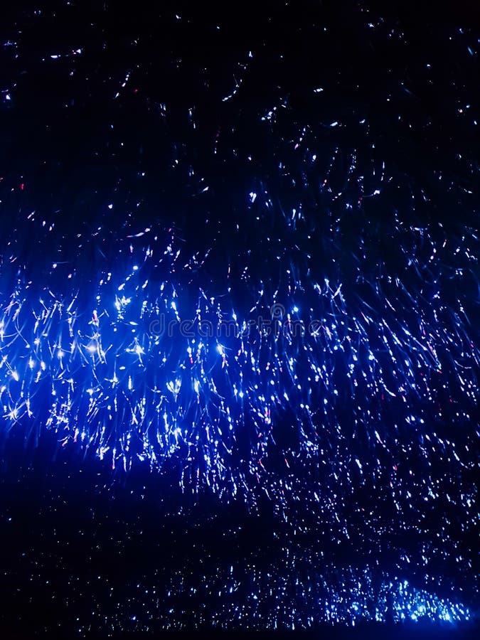 Blue Glowing LED Sparkle in a Dark Room Stock Image - Image of sparkle ...