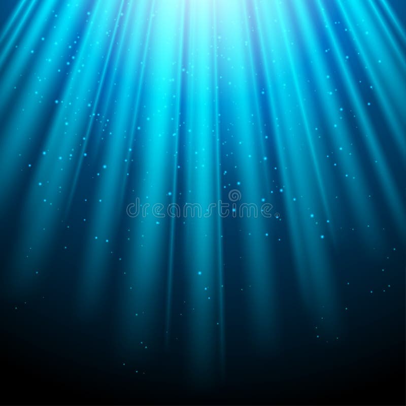 Blue Glowing Light Background with Luminous Rays Stock Vector ...