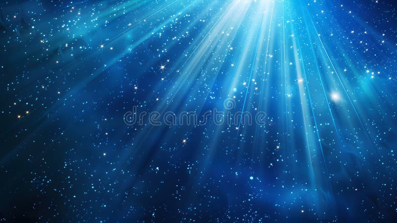 Blue Glowing Light Rays with Stars Background Stock Illustration ...