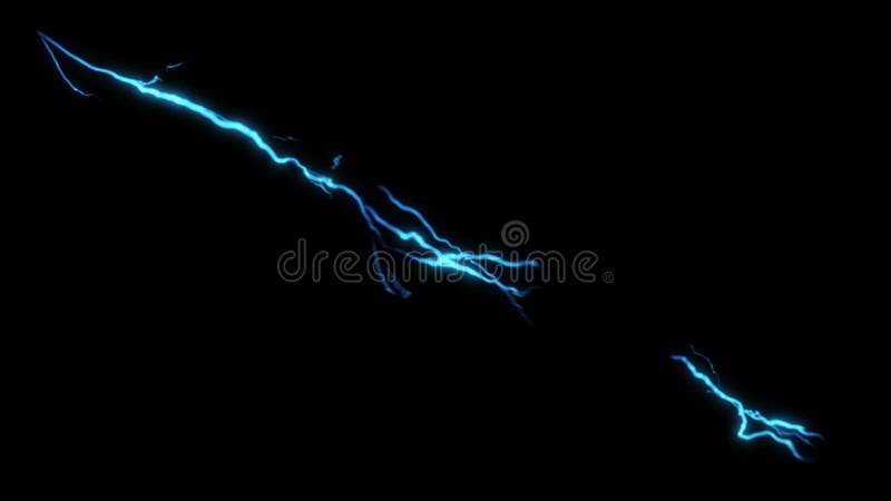 Blue Glowing Lightning Thunderbolt Overlay Loop Graphic Element Stock ...