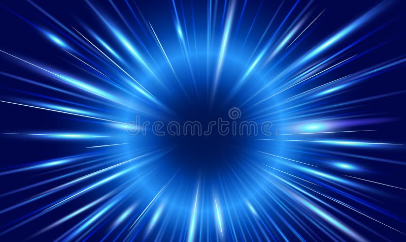Blue Glowing Lines and Rays of Strong Energy. Stock Vector ...