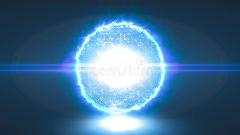 Blue Glowing Magic Sphere on a Black Background Animation. Stock ...