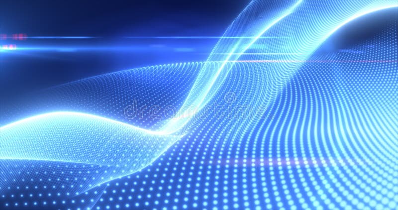 Blue Glowing Magic Waves from Particles Abstract Background Stock ...