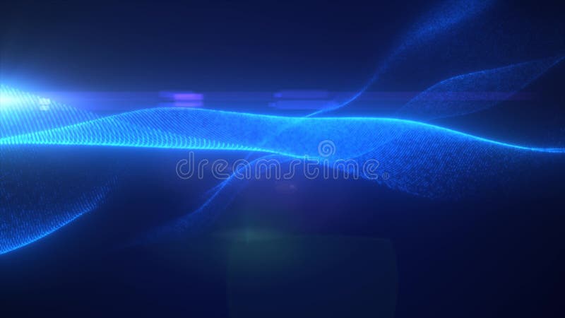 Blue Glowing Magic Waves from Energy Particles Abstract Stock Video ...