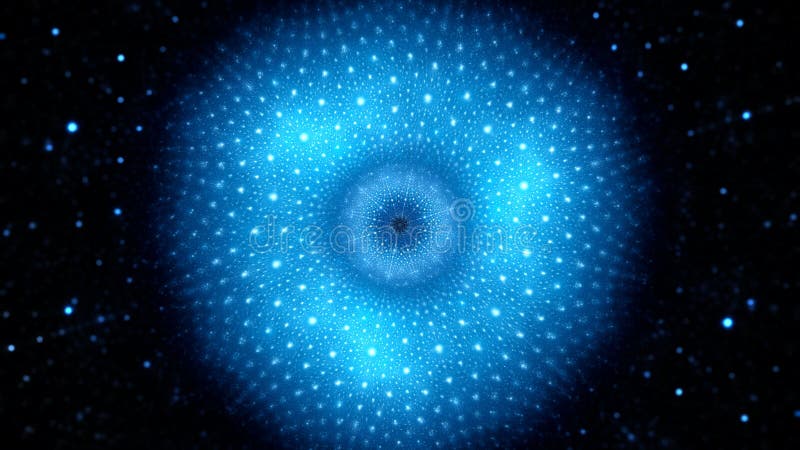 Blue Glowing Micro Quantum Gravity in Space Stock Illustration ...