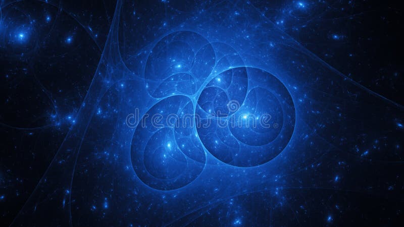 Blue Glowing Multidimensional Bubbles in Space Stock Illustration ...