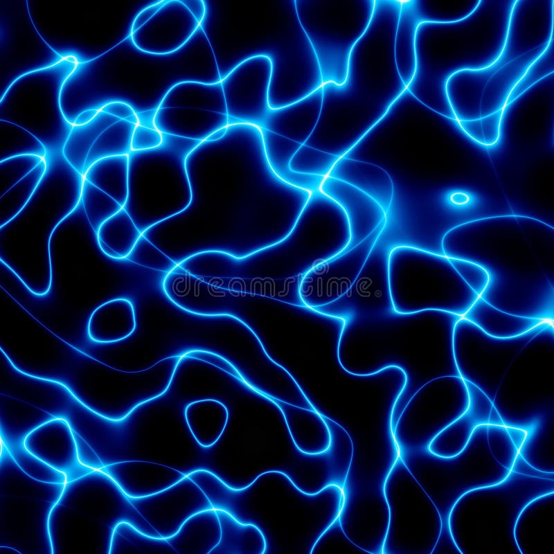 Blue Glowing Multidimensional Plasma Force Field. Abstract Glowing ...
