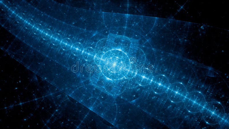 Blue Glowing Multiple Circles in Space Stock Illustration ...