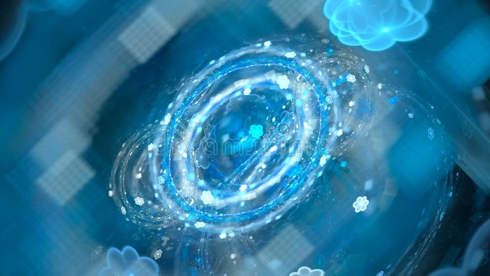 Blue Glowing New Optical Innovation Imagination Stock Illustration ...