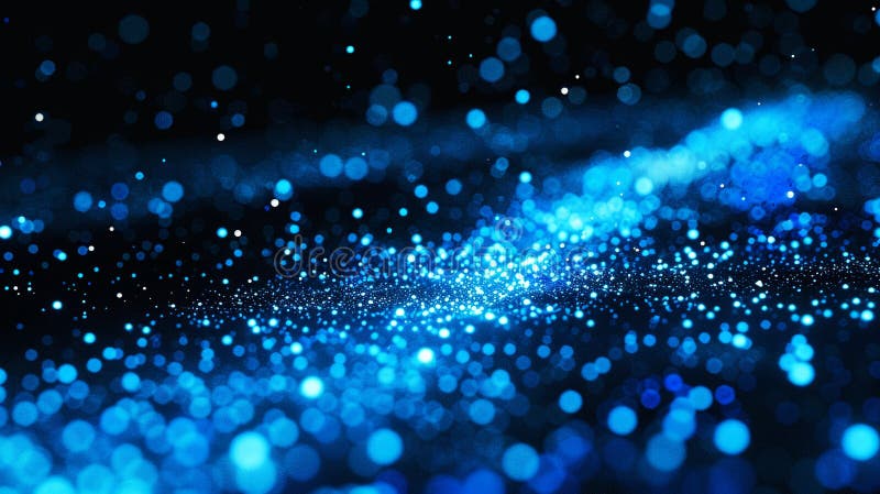 Blue Glowing Particles Scattered in a Gradient Pattern, Transitioning ...