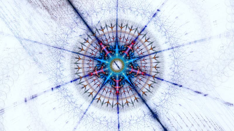 Quantum Fractal Spiral Black and White Effect Stock Illustration ...