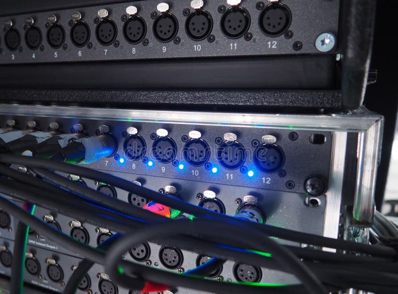 Blue Glowing 5-pin Cable Connections Editorial Stock Image - Image of ...