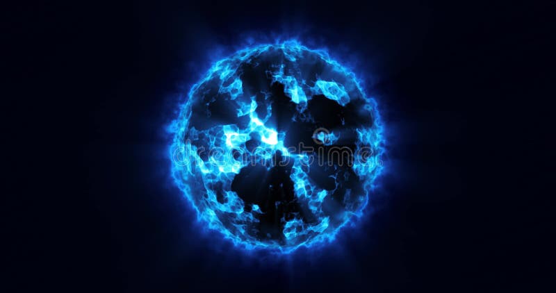 Blue Glowing Plasma Ball Exploding with Energy, Sphere, Abstract Magic ...