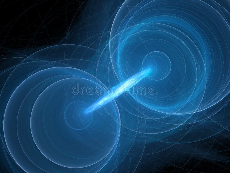 Blue Glowing Quantum Correlation Stock Illustration - Illustration of ...