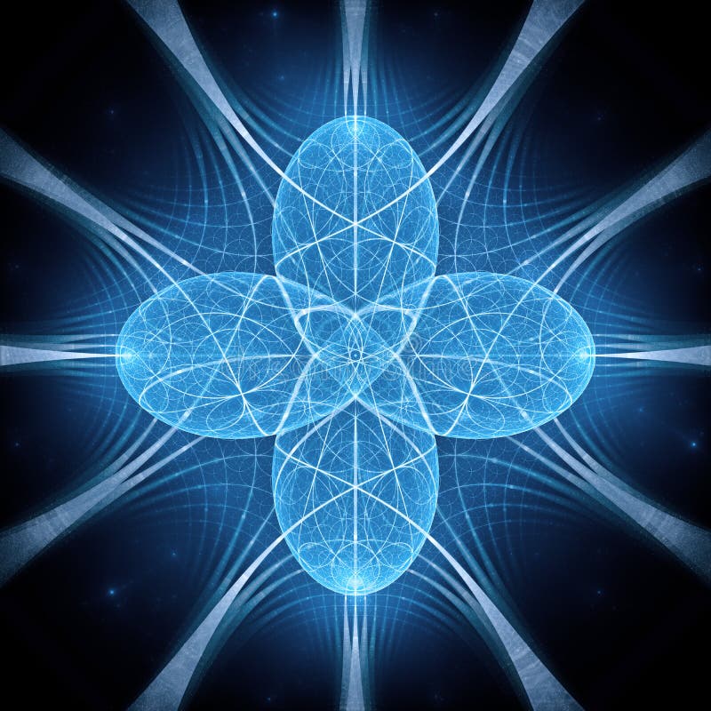 Blue Glowing Quantum Harmony Stock Illustration - Illustration of ...