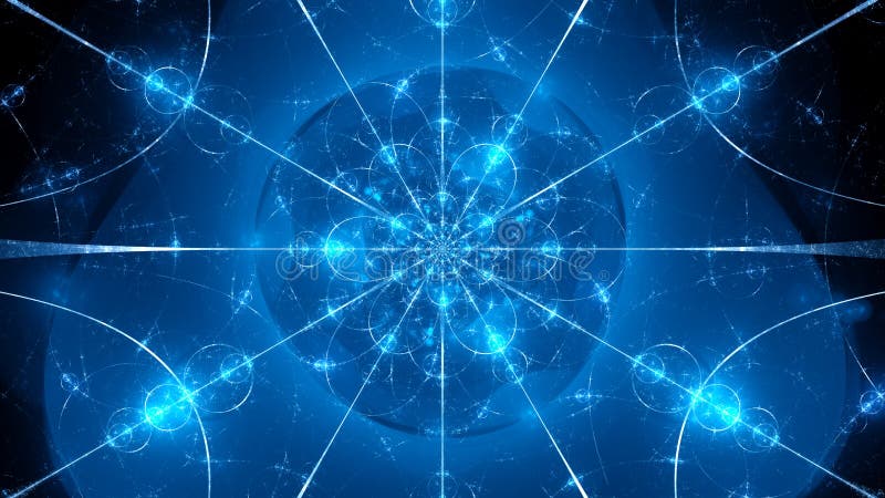 Blue Glowing Quantum Model Abstract Background Stock Illustration ...