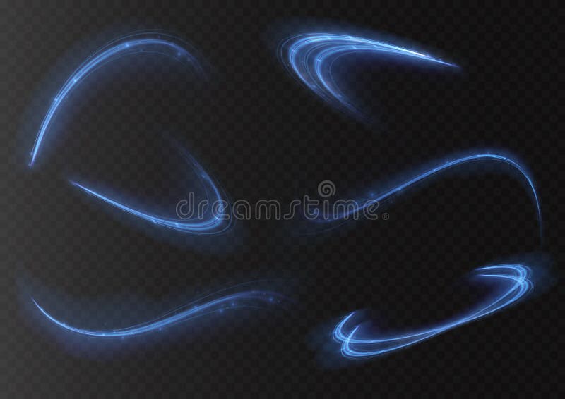 Blue Light Trail, Wave Speed, Trace Line Twirl Stock Vector ...