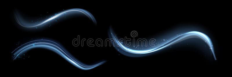 Blue Glowing Shiny Lines Effect Vector Background. Luminous White Lines ...