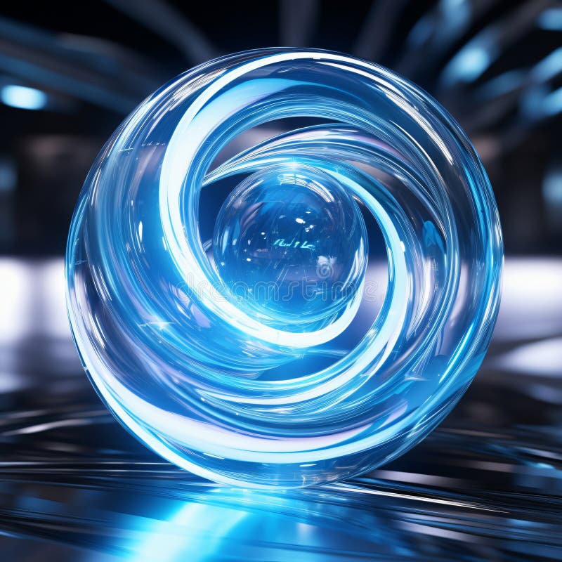Blue Glowing Sphere in Dark Background, AI Generated Stock Photo ...