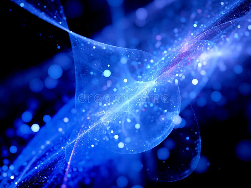 Blue Glowing Star System with Trajectories Stock Photo - Image of ...