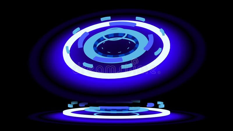 Blue Glowing Wheels, 3d Illustration Stock Illustration - Illustration ...