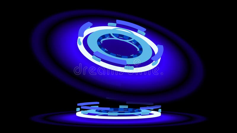 Blue Glowing Wheels, 3d Illustration Stock Illustration - Illustration ...