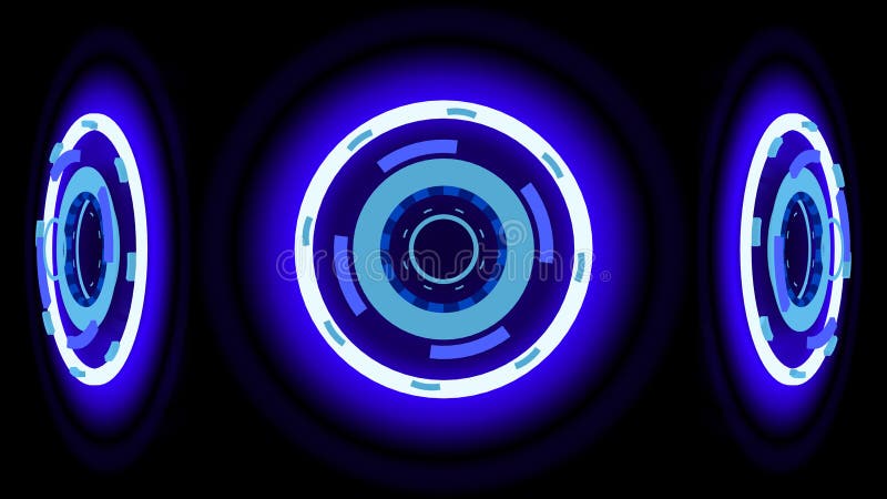 Blue Glowing Wheels, 3d Illustration Stock Illustration - Illustration ...