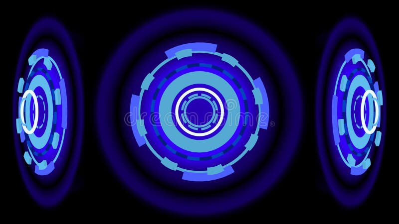 Blue Glowing Wheels, 3d Illustration Stock Illustration - Illustration ...