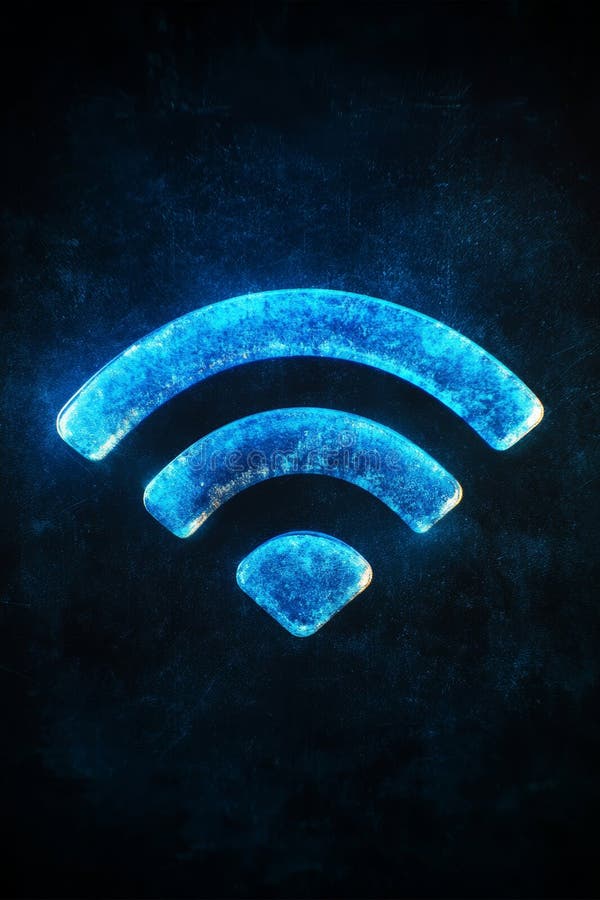 Blue Glowing Wifi Icon, Symbol of Internet, Wireless Connection, Modern ...