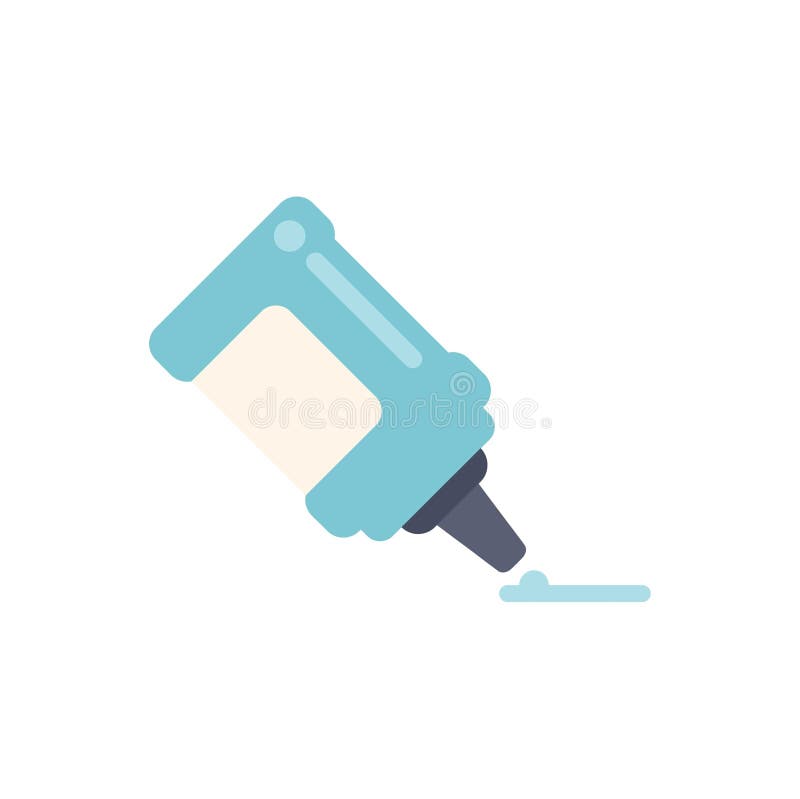 Blue Glue Bottle Squeezing Spreading Adhesive on Surface Stock Vector ...