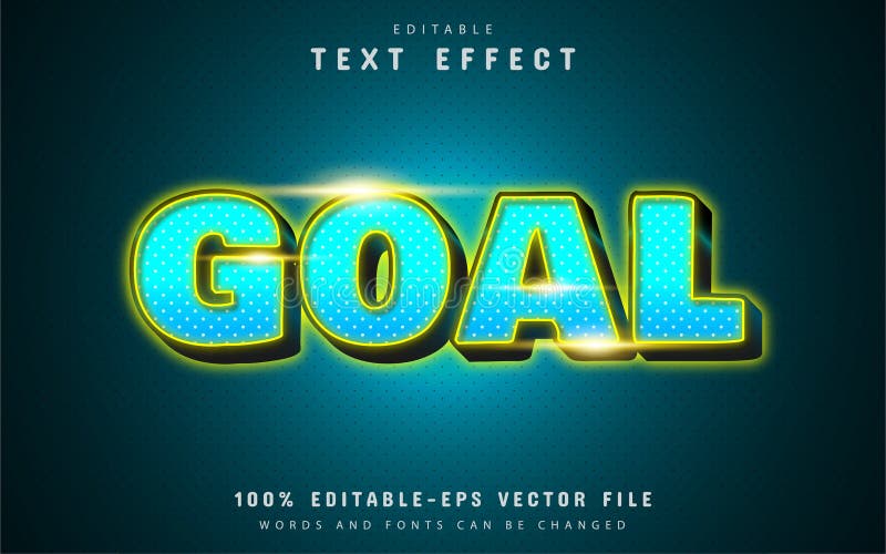 Blue goal text effect stock vector. Illustration of white - 255930349