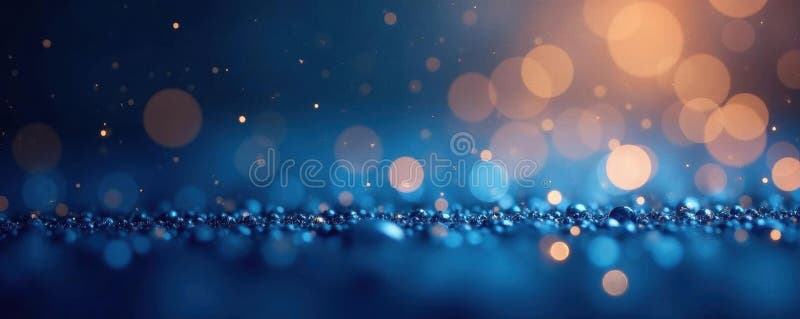 Blue and Gold Bokeh Create a Glamorous, Shimmering Backdrop ...