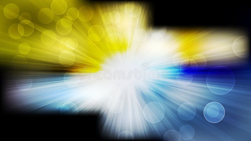 Blue and Gold Bokeh Defocused Lights with Sun Rays Background Design ...