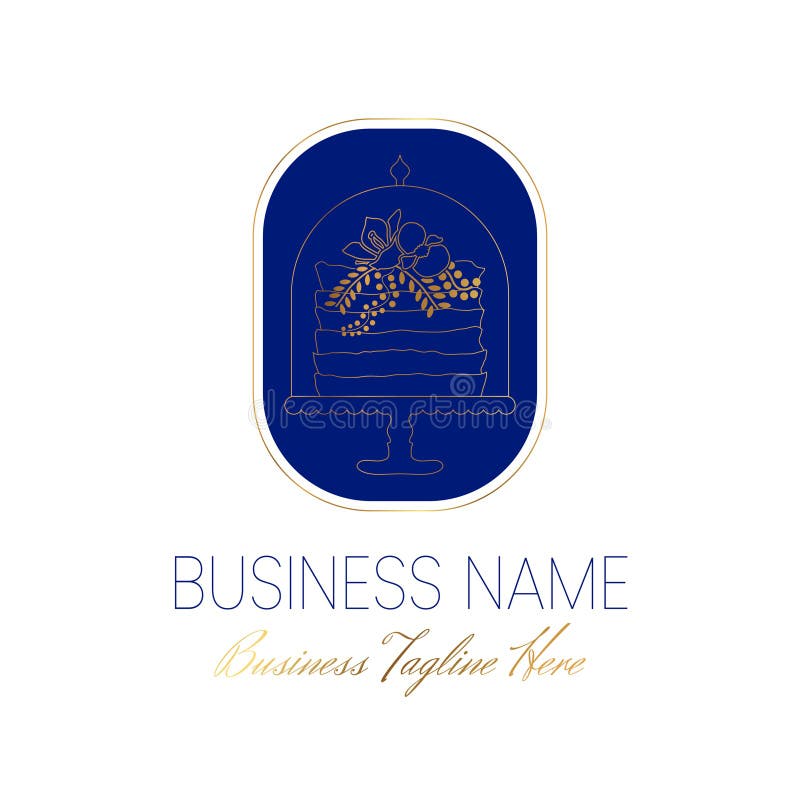 Blue Gold Cake and Bakery Logo Design Stock Vector - Illustration of ...
