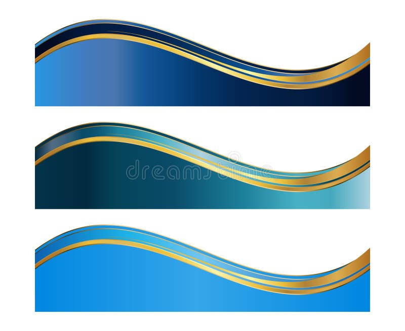 Blue Gold 3D Corporate Letterhead Divider Template, Separator Footer ...