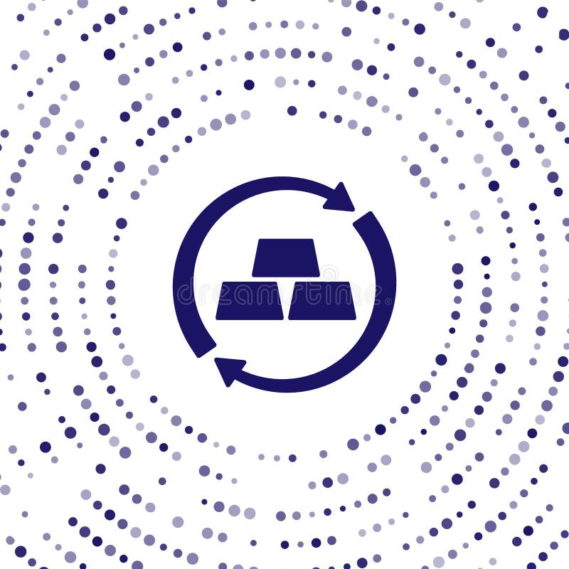 Blue Gold Exchange Money Icon Isolated on White Background. Money ...