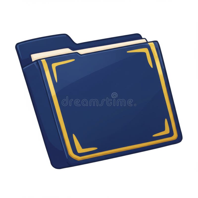 Blue and Gold Pixelated File Folder Icon Illustration Stock ...