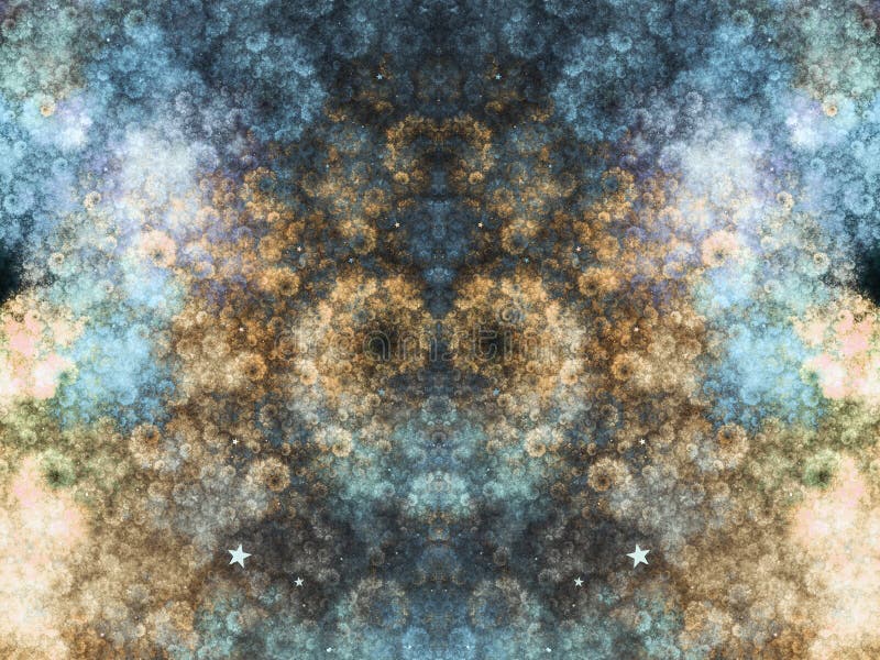 Blue and Gold Fractal Clouds Stock Illustration - Illustration of ...