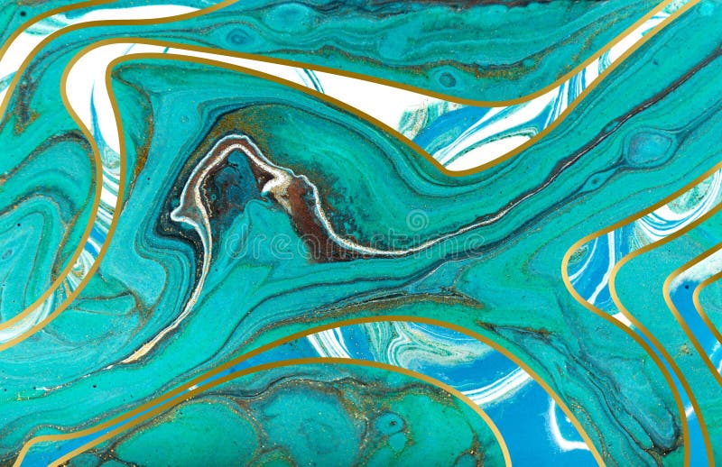 Blue and Gold Glitter Ripple Pattern. Beautiful Liquid Texture. Stock ...