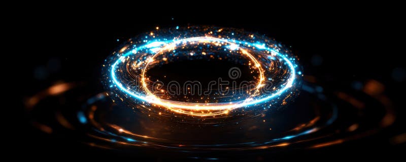 Blue Gold Glowing Light Ring Sparkling Particles Stock Photos - Free & Royalty-Free Stock Photos ...