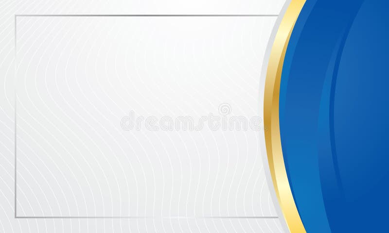 Blue Gold Gradient Abstract Curve Corner Border for Certificate Images ...