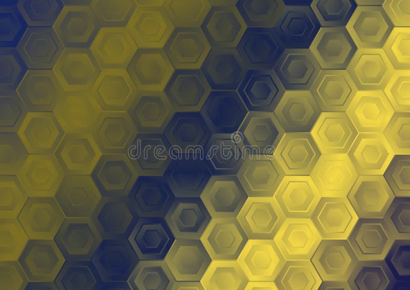 Blue and Gold Gradient Hexagon Pattern Background Stock Vector ...