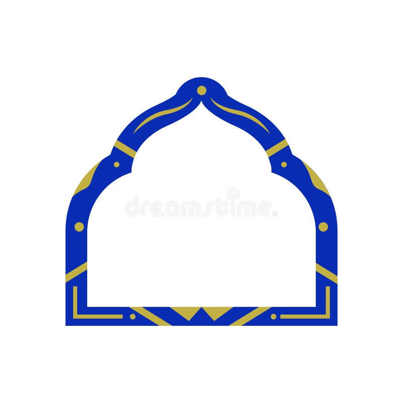 Blue and Gold Islamic Border Design Isolated Stock Vector ...