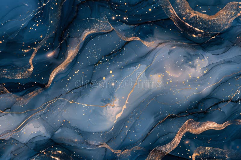 Blue and Gold Line Marble Stone Luxury Wall Texture Background Stock ...