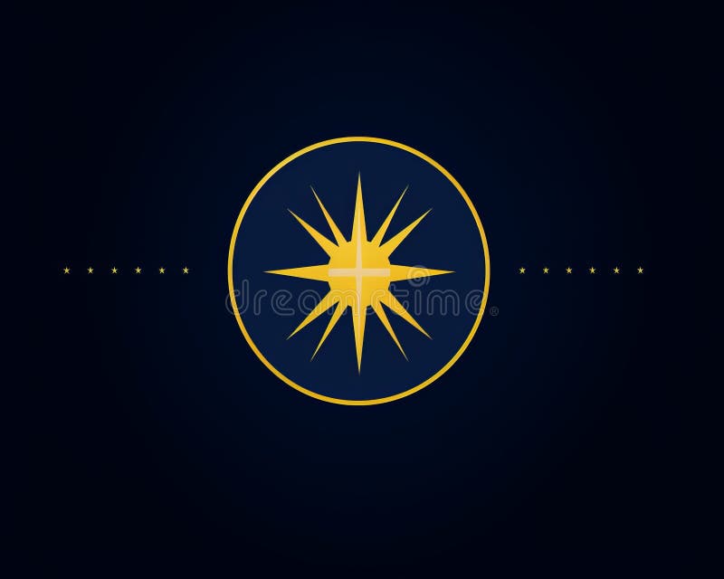 A Blue and Gold Logo with a Star in the Center Stock Illustration ...