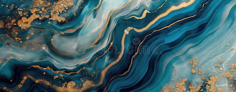 Blue and Gold Marble Background Stock Photo - Image of textured, trendy ...