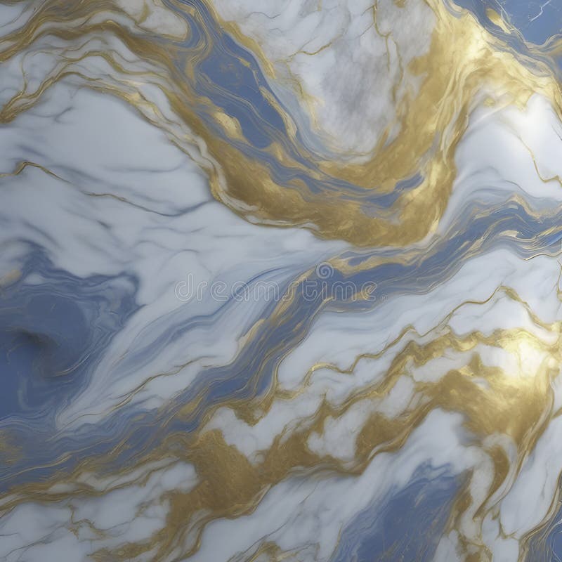 Blue and Gold Marble Background. Marble Illustration. AI-Generated ...