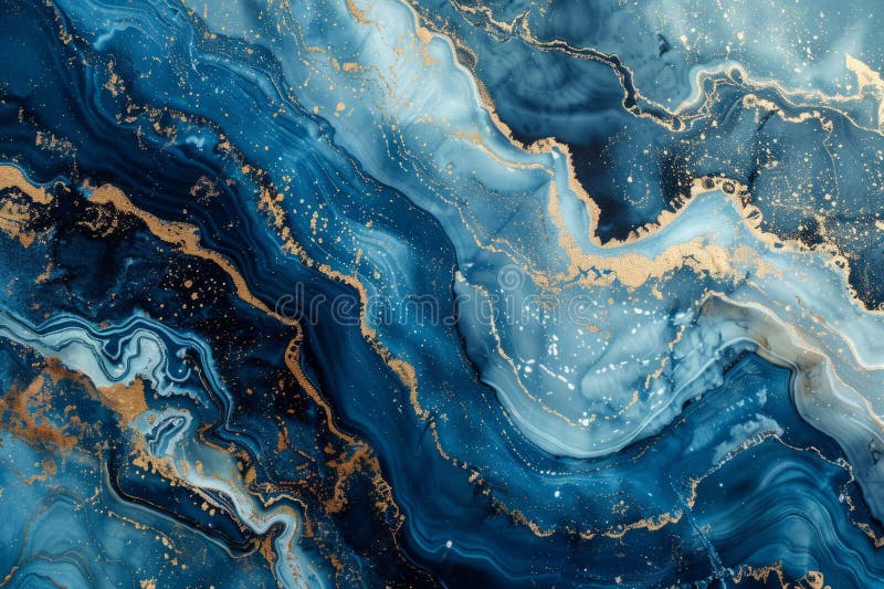 Blue and Gold Marble Texture Abstract Background Stock Photo - Image of ...